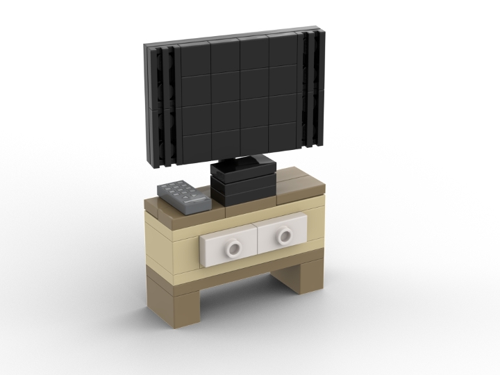 TV On A Swivel & Remote from BrickLink Studio [BrickLink]