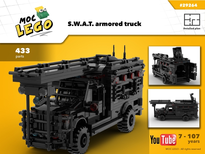 Ford F-450 S.W.A.T. with MARS system from BrickLink Studio [BrickLink]