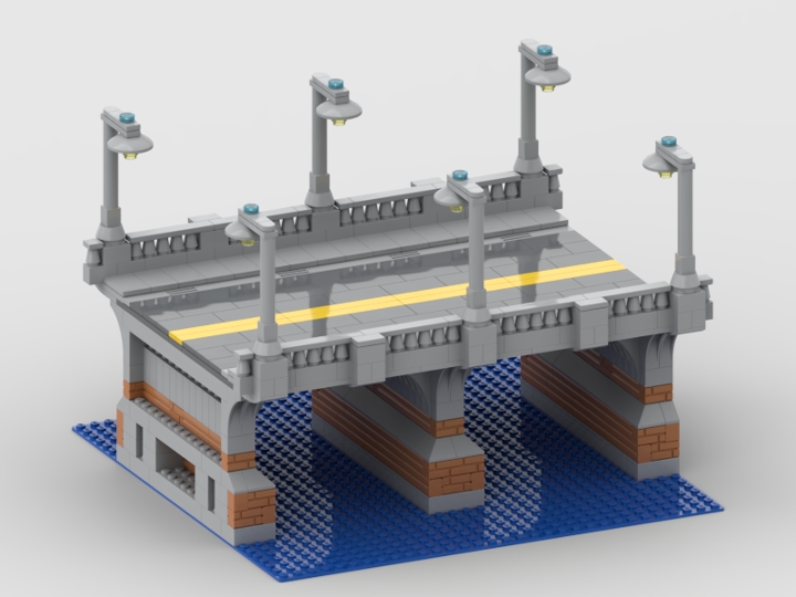 Two Lane Bridge with side walk and lights_Copy from BrickLink Studio ...