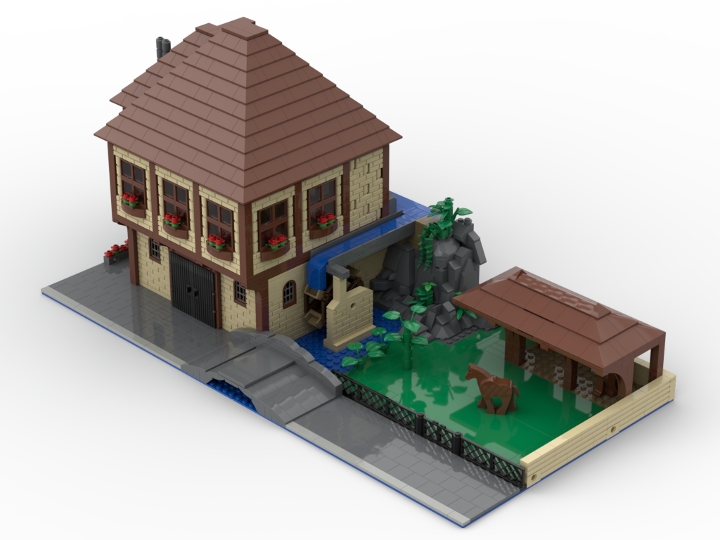 water-mill from BrickLink Studio [BrickLink]