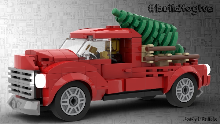 Red Truck with Christmas Tree from BrickLink Studio [BrickLink]