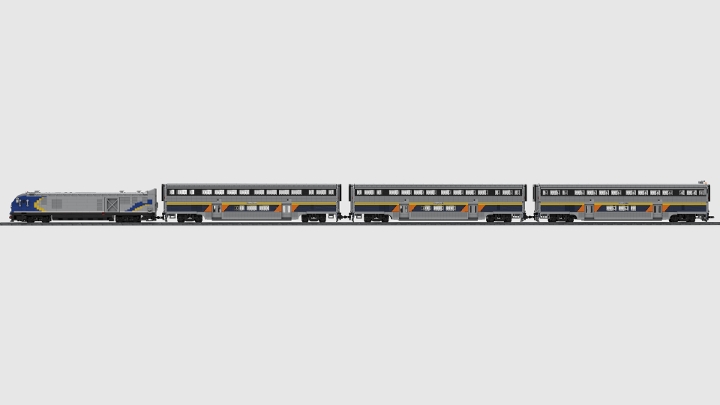 Amtrak California with SC-44 engine from BrickLink Studio [BrickLink]