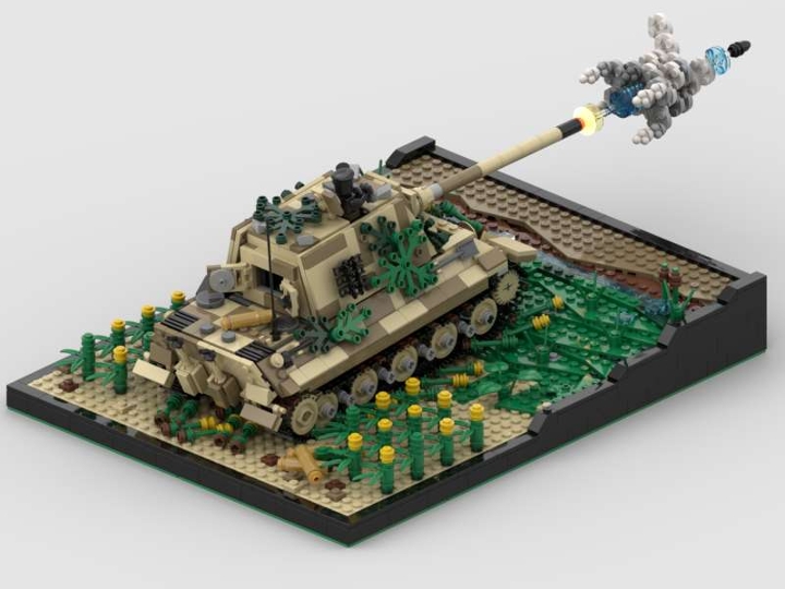 Lego Diorama - Ambush Jagdtiger- 1945 from BrickLink Studio [BrickLink]
