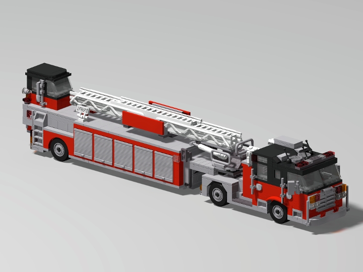 fire truck tiller aerial ladder from BrickLink Studio [BrickLink]