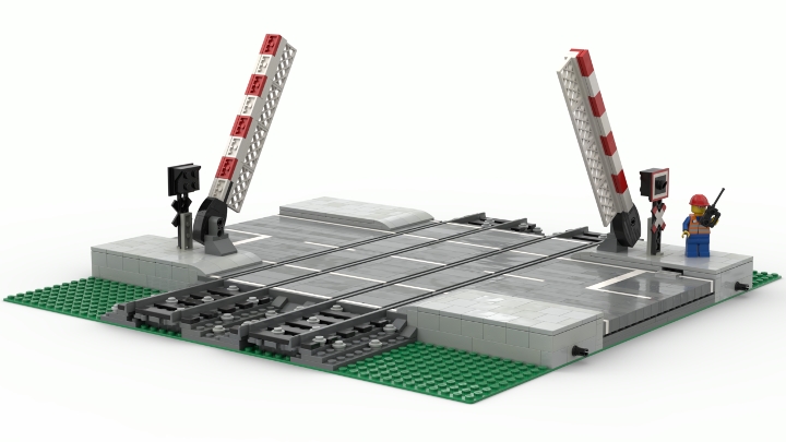 MILS-style Level Crossing from BrickLink Studio [BrickLink]