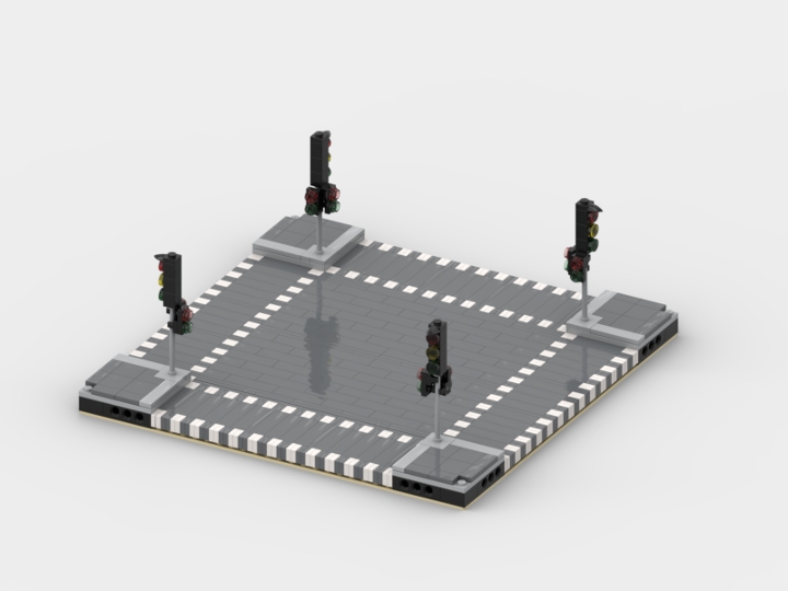 Modular - Crossing with pedestrian from BrickLink Studio [BrickLink]
