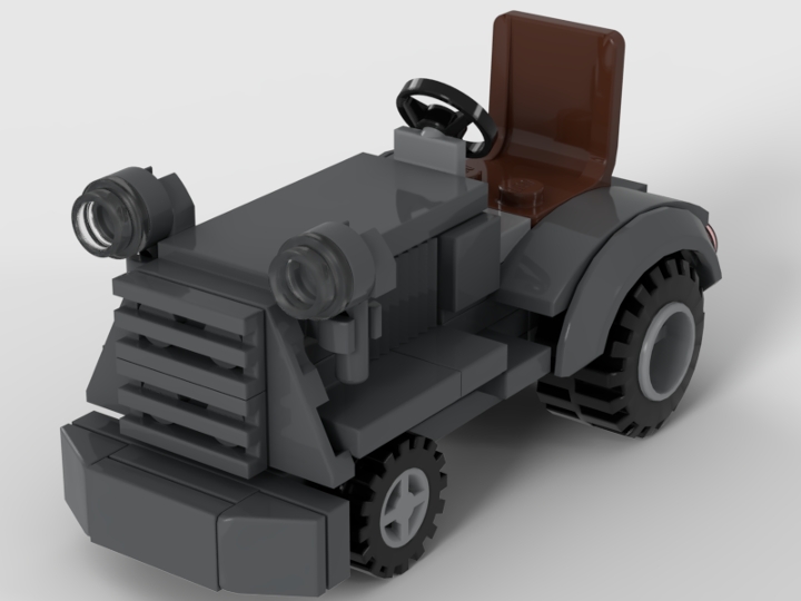 WW2 Airfield Tractor (Tug) from BrickLink Studio [BrickLink]