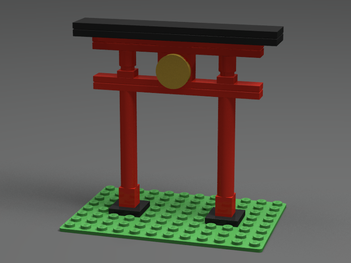 Japanese Torii Gate from BrickLink Studio [BrickLink]