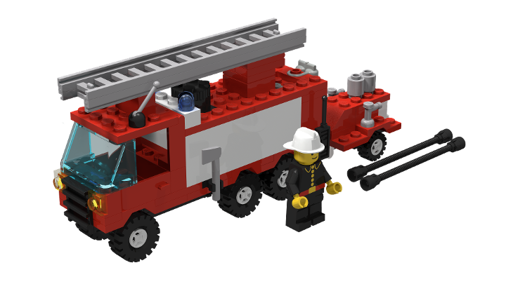 LEGO® 6480 Hook and Ladder Truck from BrickLink Studio [BrickLink]
