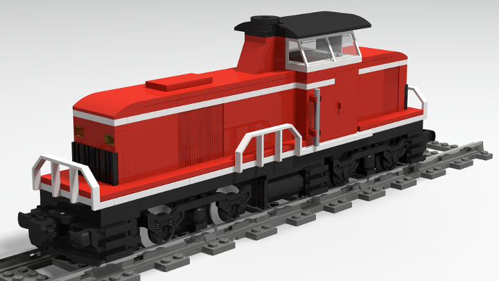 Red diesel engine 9V from BrickLink Studio [BrickLink]